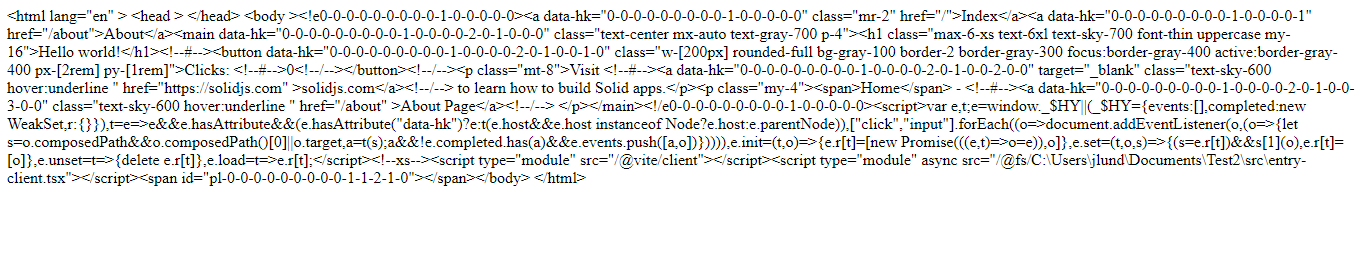 Html not being properly formatted · Issue #273 · solidjs/solid-start · GitHub