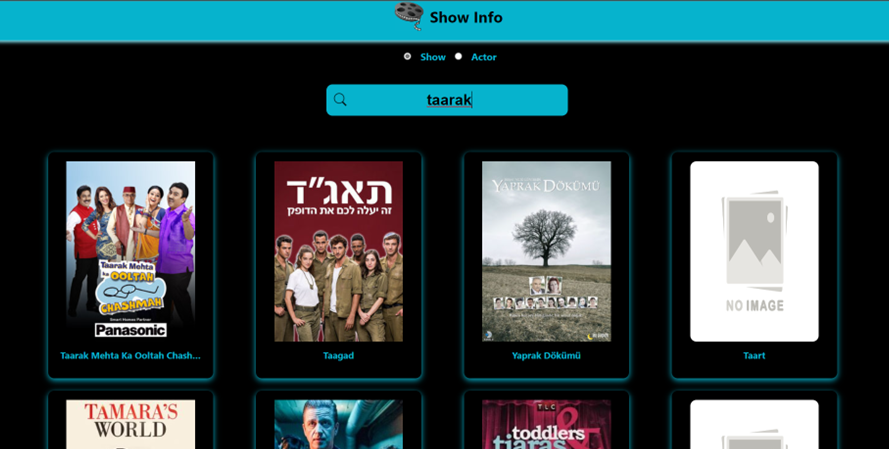 GitHub - neelsheth/Show-Info