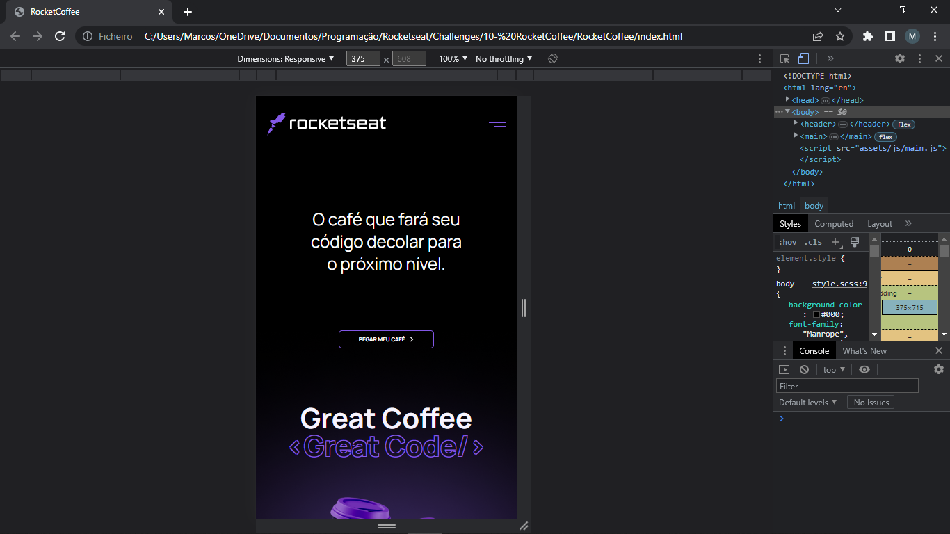 GitHub - Marcoswodbarros/RocketCoffee: My tenth challenge from Rocketseat