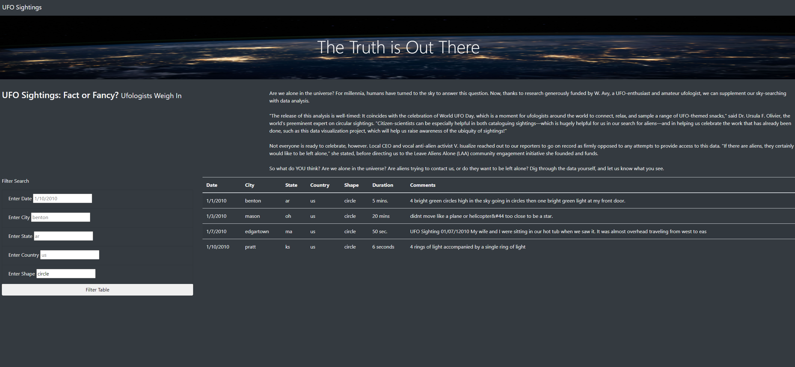 GitHub - Hlee96/UFOs