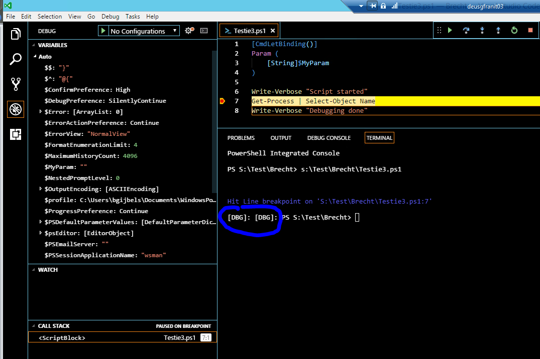 Dbg Text Displayed Twice In The Prompt When In Debug Mode · Issue 949 · Powershellvscode