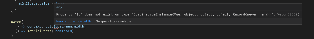 Property 'xxx' does not exist on type CombinedVueInstance