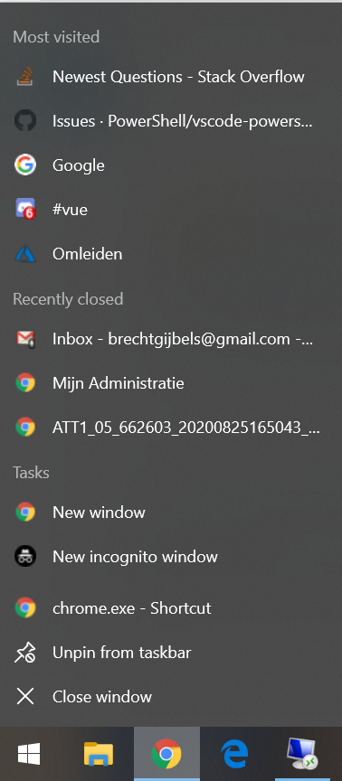 Windows taskbar icon right click · Issue #105385 · microsoft/vscode ...