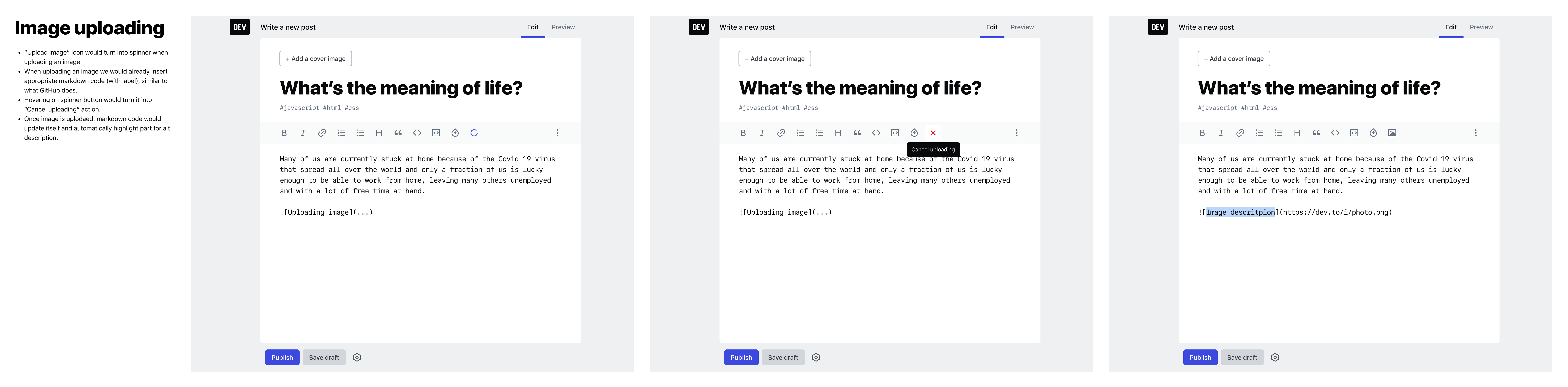 Toolbar for editor · Issue #14808 · forem/forem · GitHub