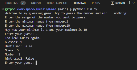 GitHub - OdetteThurlbourn/guessingGame