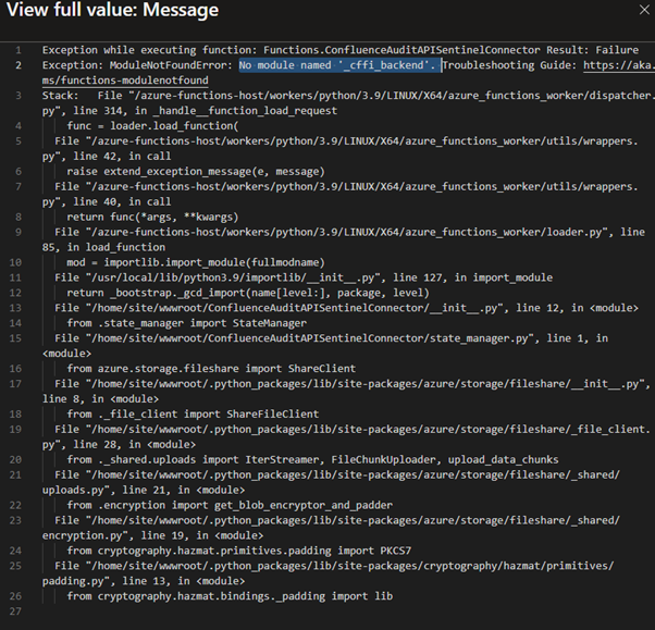 URGENT: Confluence Module Missing in Azure Sentinel Function app · Issue #6389 · Azure/Azure ...