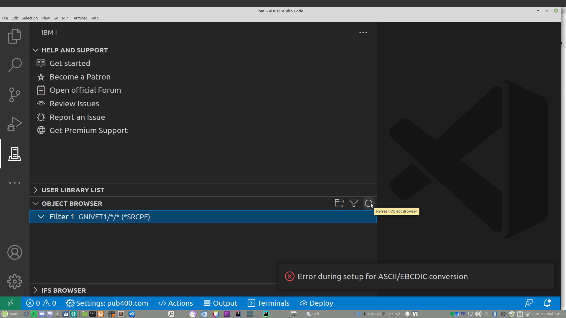 Error during setup for ASCII/EBCDIC conversion · Issue #150200 · microsoft/vscode · GitHub