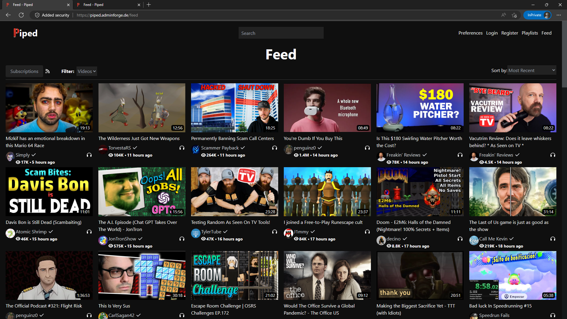 Really bad subscriptions feed reliability issues on another instance · Issue #2040 · TeamPiped ...