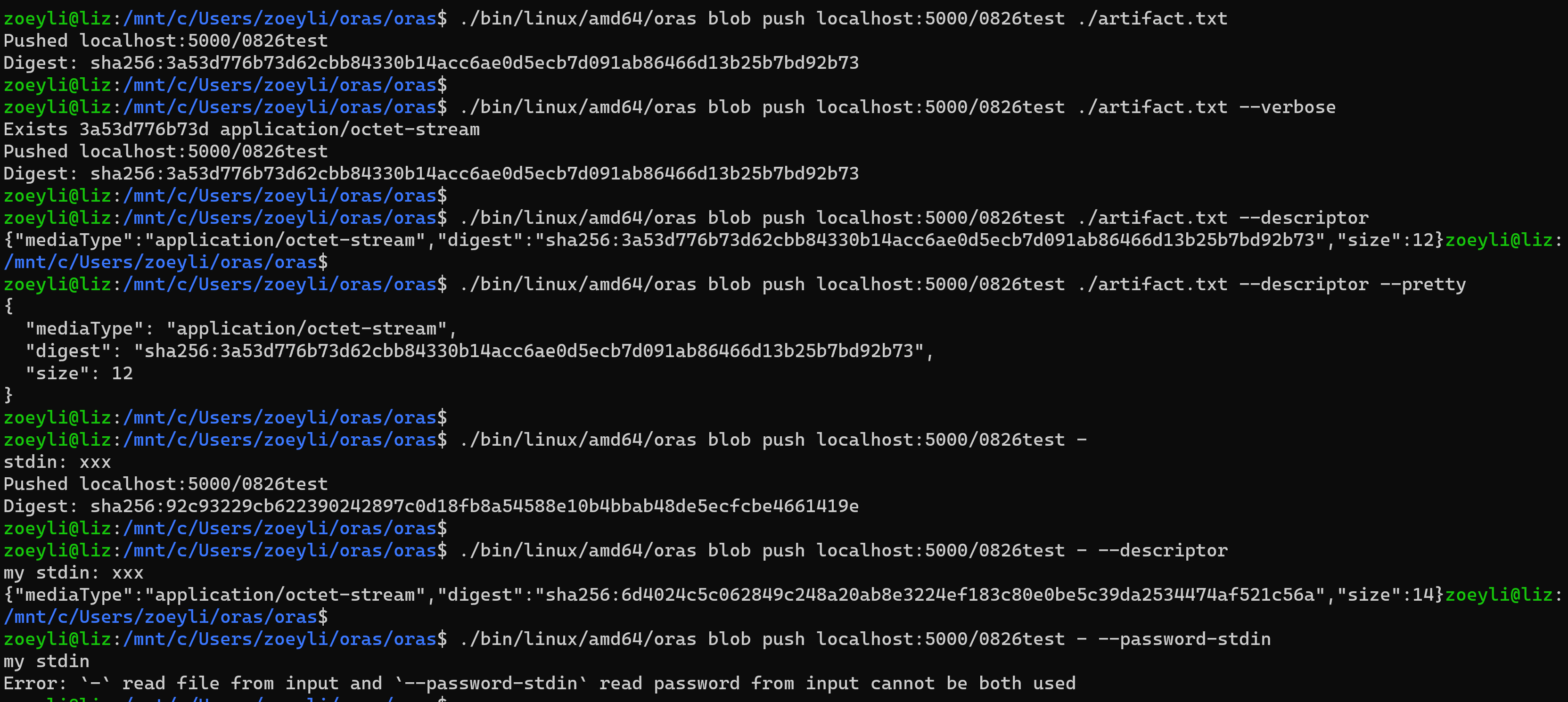 Command to push a blob to a remote registry · Issue #476 · oras-project/oras · GitHub