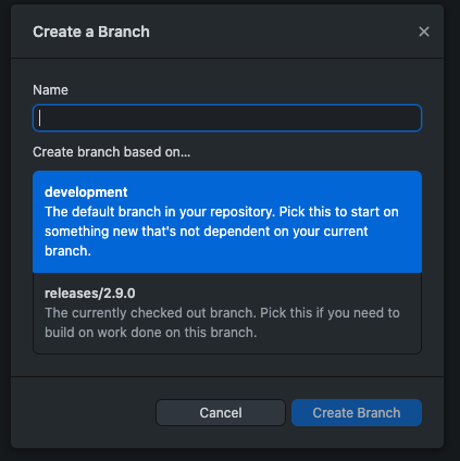 Allow creating a branch from any branch in the branches list · Issue ...