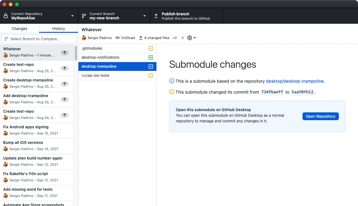 More submodule improvements by sergiou87 · Pull Request #15237 · desktop/desktop · GitHub