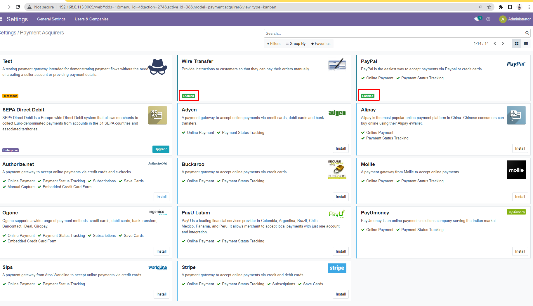 3rd payment acquirer not present in website sales ecommerce and sales module · Issue #97367 ...