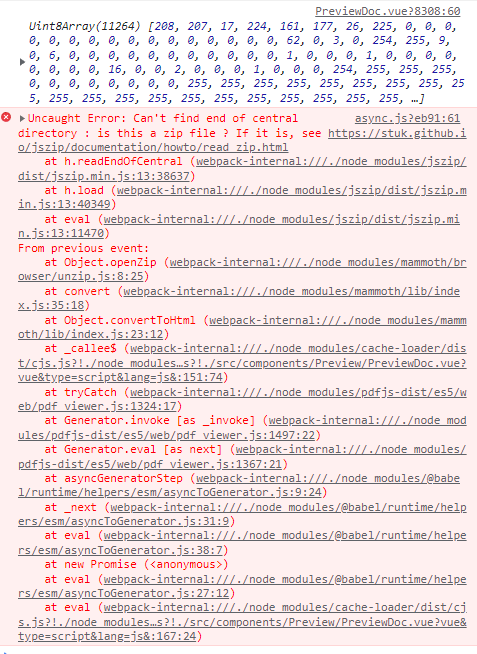 Uncaught Error: Can't find end of central directory : is this a zip ...