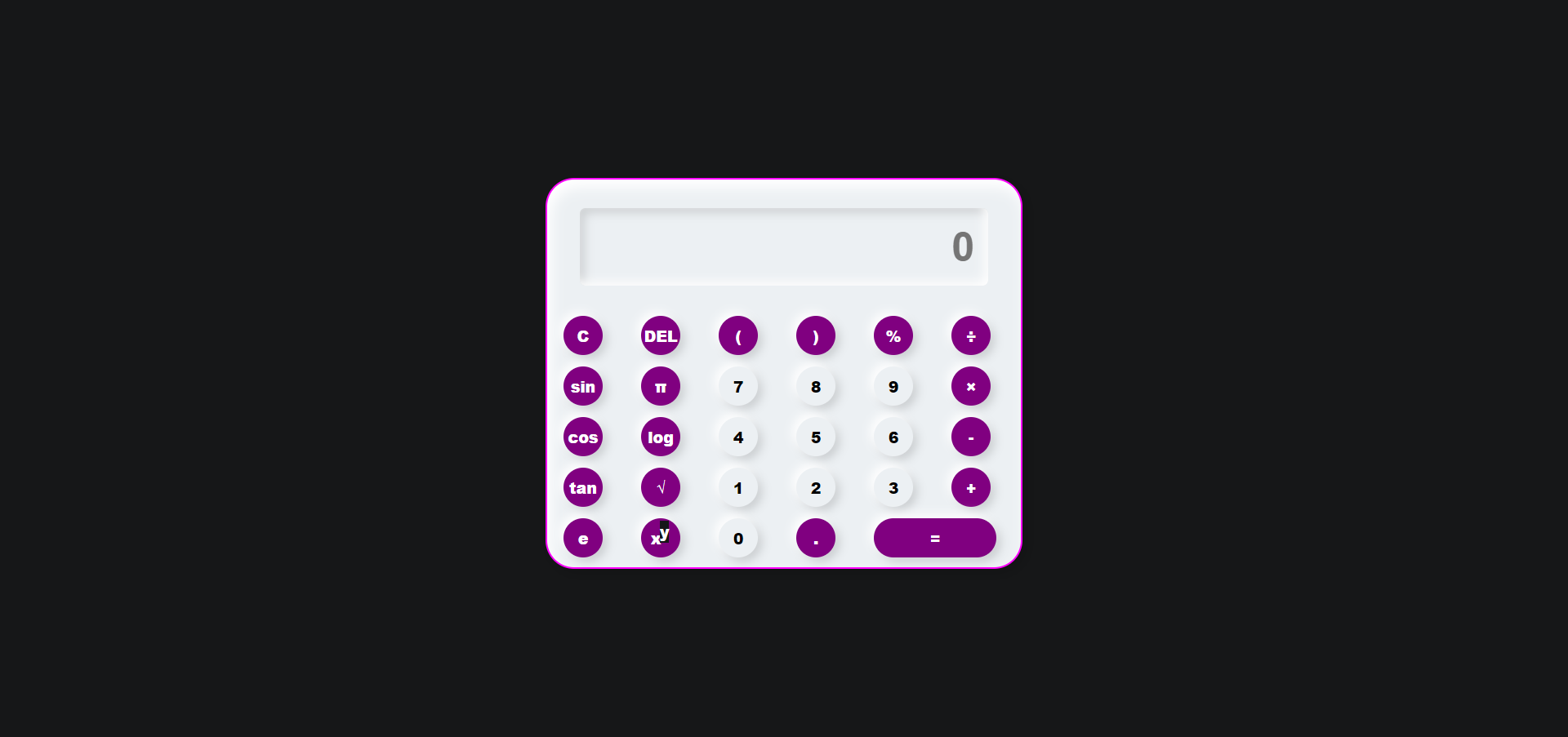 GitHub - MosesAdaeze/Web-calculator: Web calculator using html, css and javascript