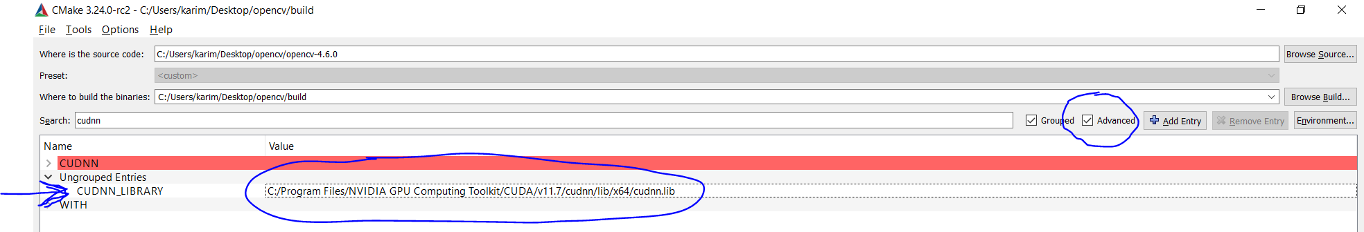 Could NOT find CUDNN (missing: CUDNN_LIBRARY) (found suitable version "8.3.3", minimum required ...