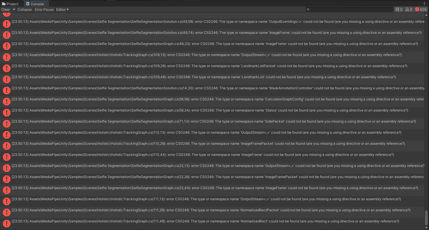 Unable to import to my project · Issue #659 · homuler/MediaPipeUnityPlugin · GitHub