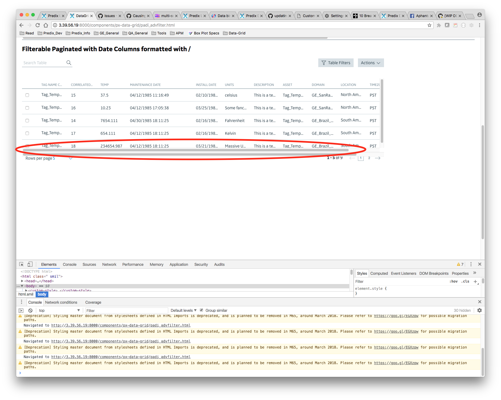 Resizing the column while in edit mode causes a double scrollbar ...