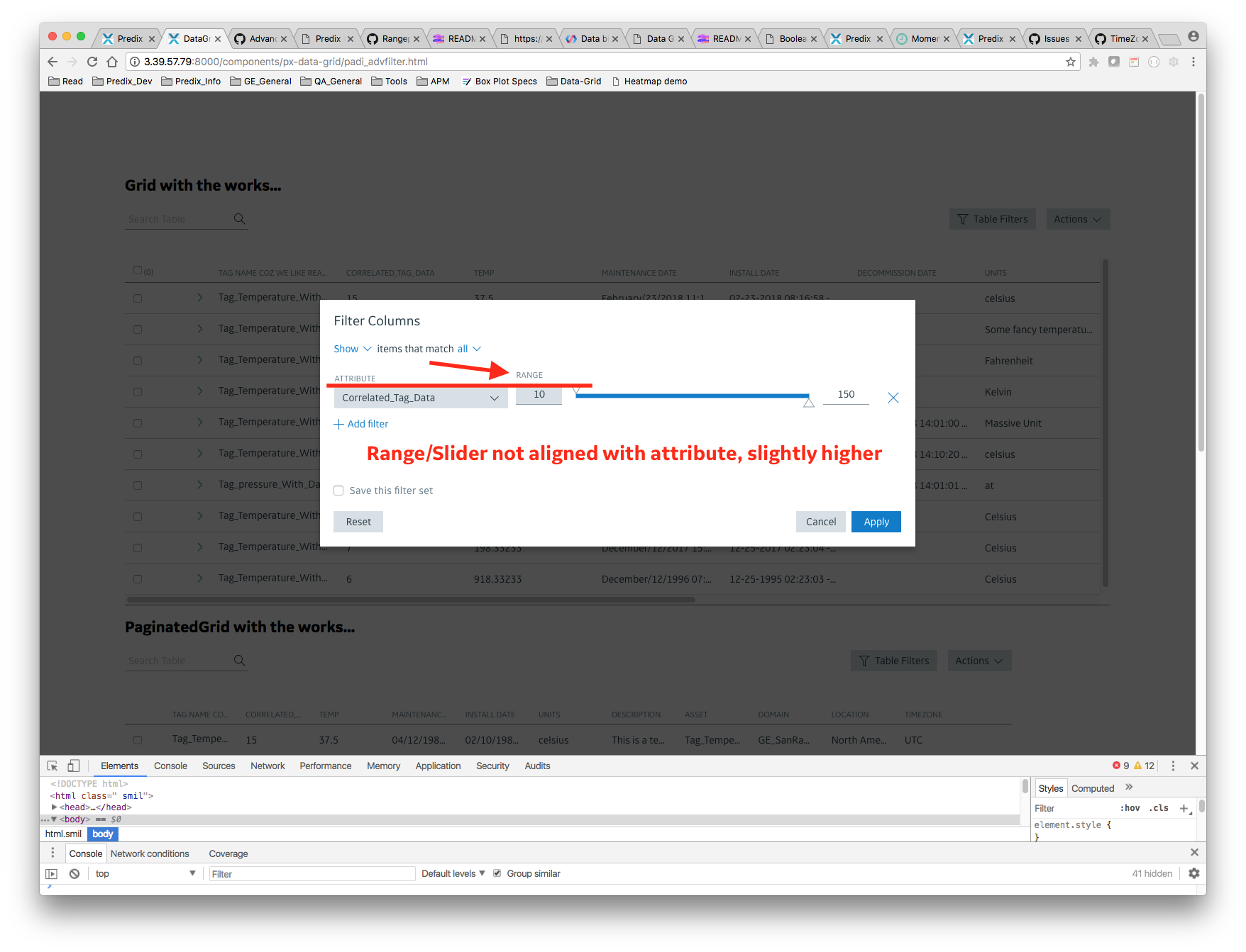 Advanced Filtering: Minor header alignment issue with Slider in Filter modal · Issue #631 ...