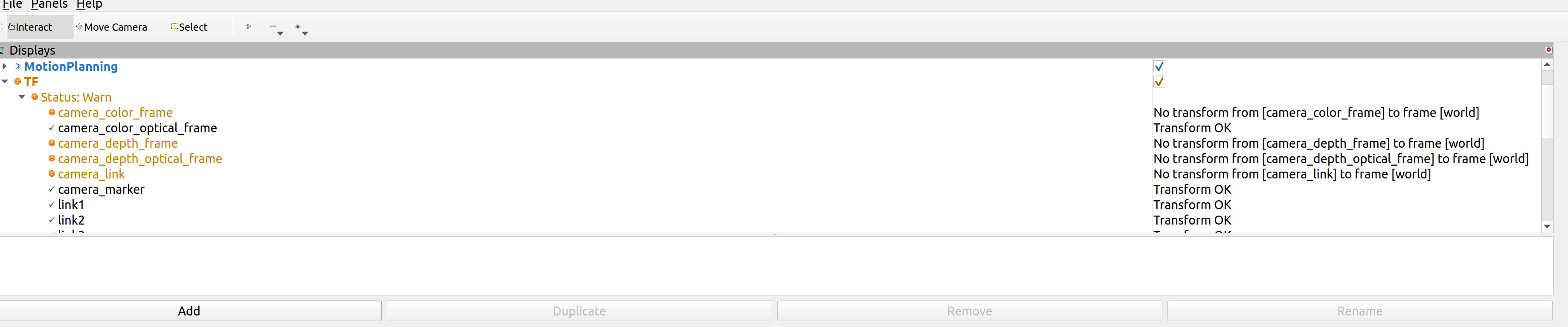 No transform from[camera_color_frame] to frame world · Issue #135 · xArm-Developer/xarm_ros · GitHub