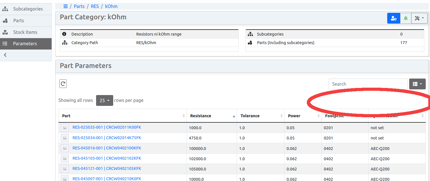 Page selector missing in part parameter view · Issue #4115 · inventree/InvenTree · GitHub