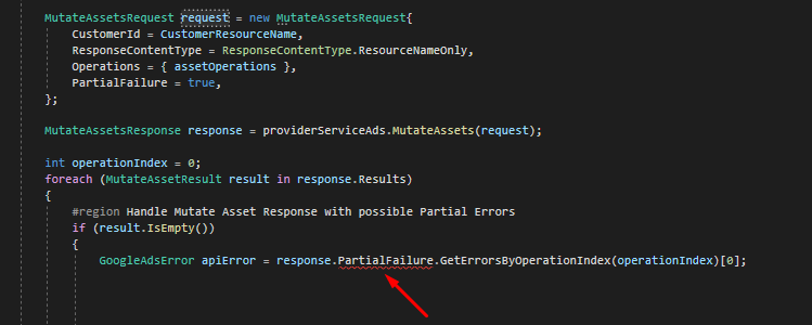 Missing PartialFailure in MutateAssetResponse · Issue #383 · googleads/google-ads-dotnet · GitHub