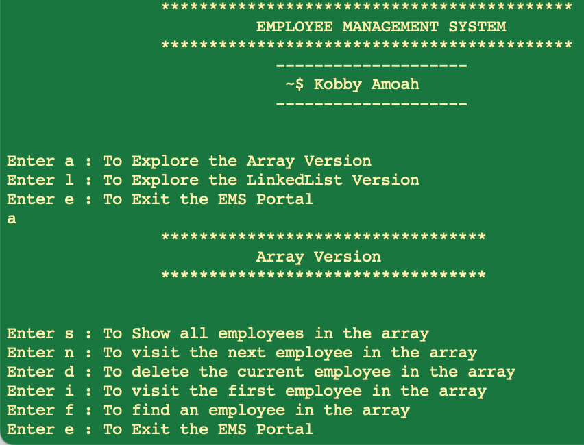 GitHub - KobAmoah/Employee-Management-System: This project compares two ...