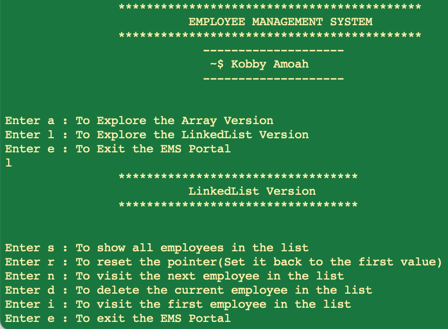 GitHub - KobAmoah/Employee-Management-System: This project compares two ...