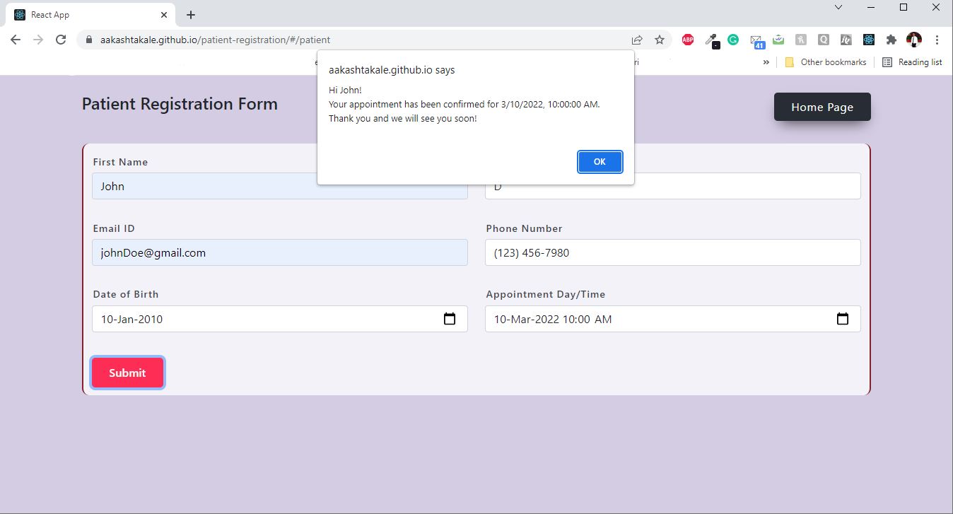 Github Aakashtakale Patient Registration
