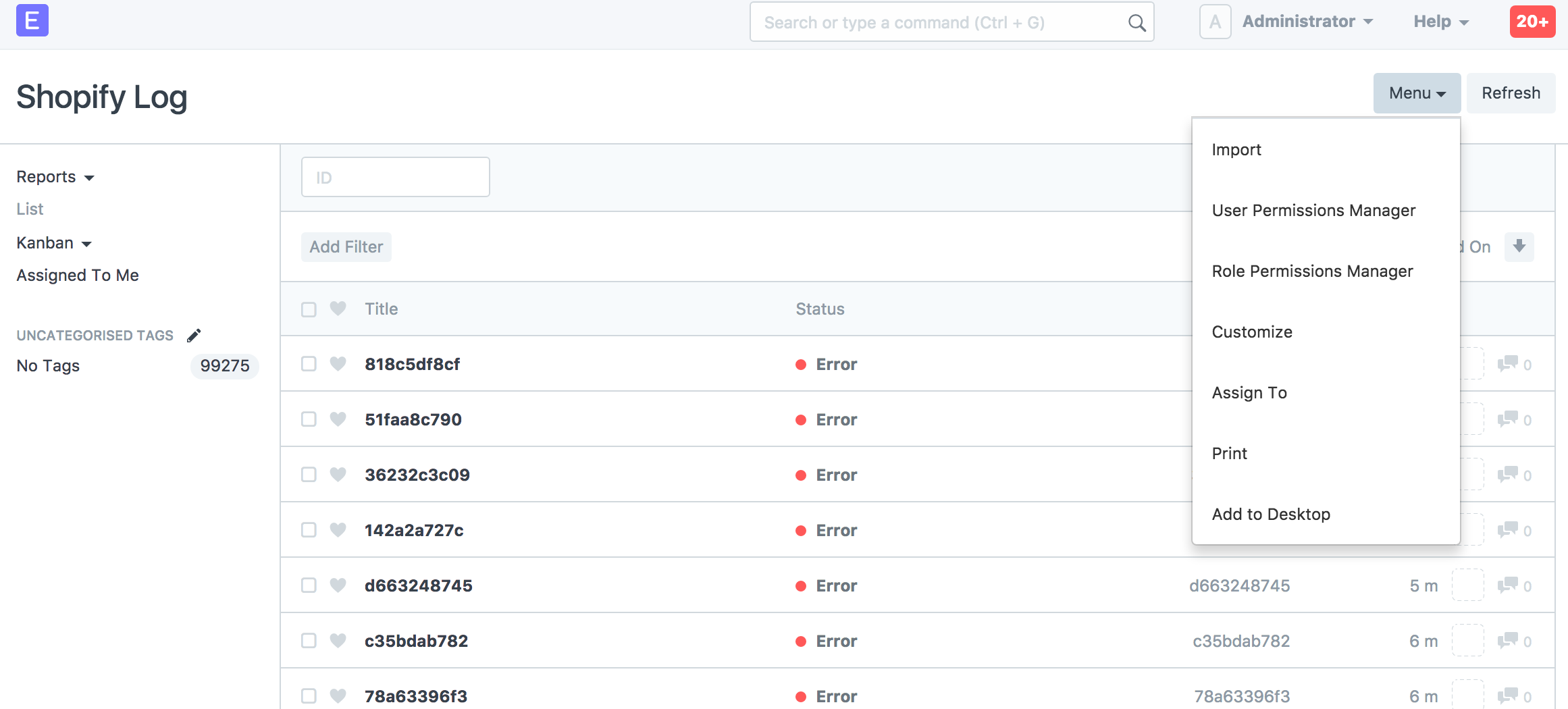 Need Clear Log option to Empty logs · Issue #162 · frappe/erpnext ...