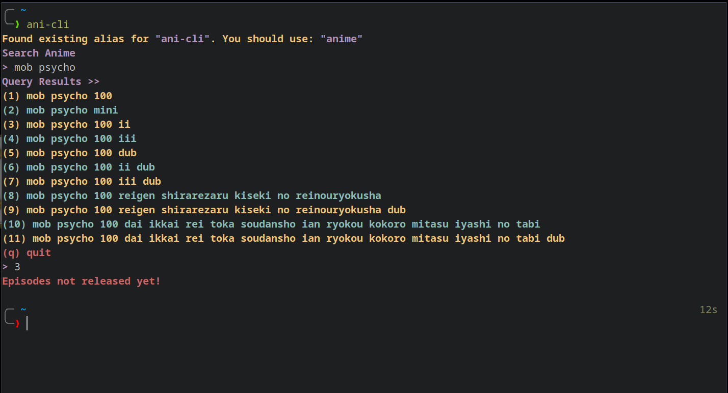 Episodes not released yet bug · Issue #961 · pystardust/ani-cli · GitHub Episodes not released yet bug · Issue #961 · pystardust/ani-cli · GitHub