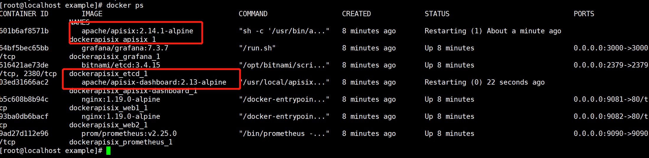 执行docker Compose后apisix服务启动 · Issue 323 · Apache Apisix Docker · Github