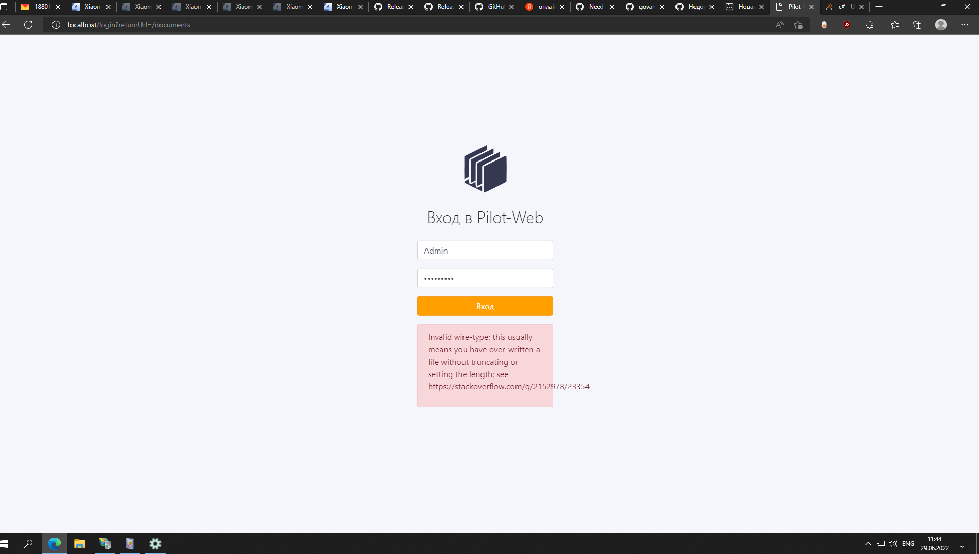 Invalid wire-type; this usually me ans you have over-written a file without truncating or ...
