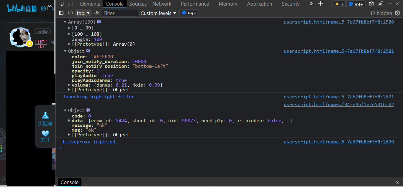无法索取***的用户资讯 / 无法高亮弹幕 · Issue #13 · eric2788/tempermonkey-scripts · GitHub