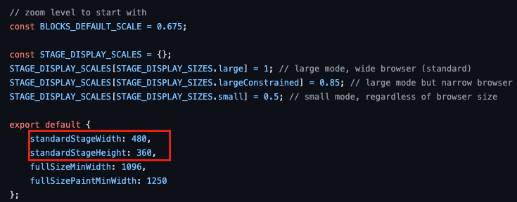 Why fix the STAGE_WIDTH and STAGE_HEIGHT in src/bitmap-adapter.js ...