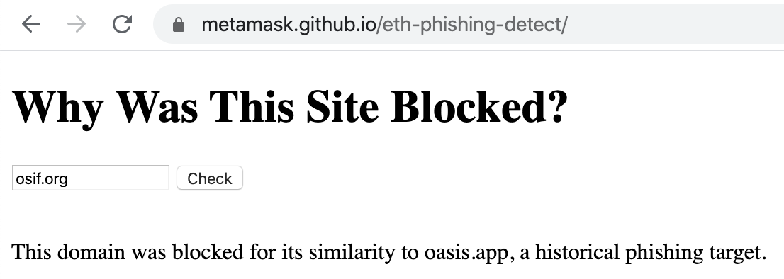 OSIF.org seems legititmate · Issue #3672 · MetaMask/eth-phishing-detect · GitHub