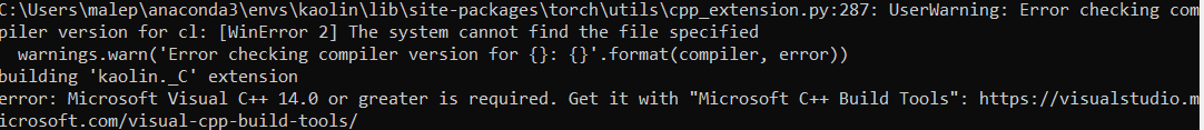 Error: Microsoft Visual C++ 14.0 or greater is required · Issue #586 · NVIDIAGameWorks/kaolin ...