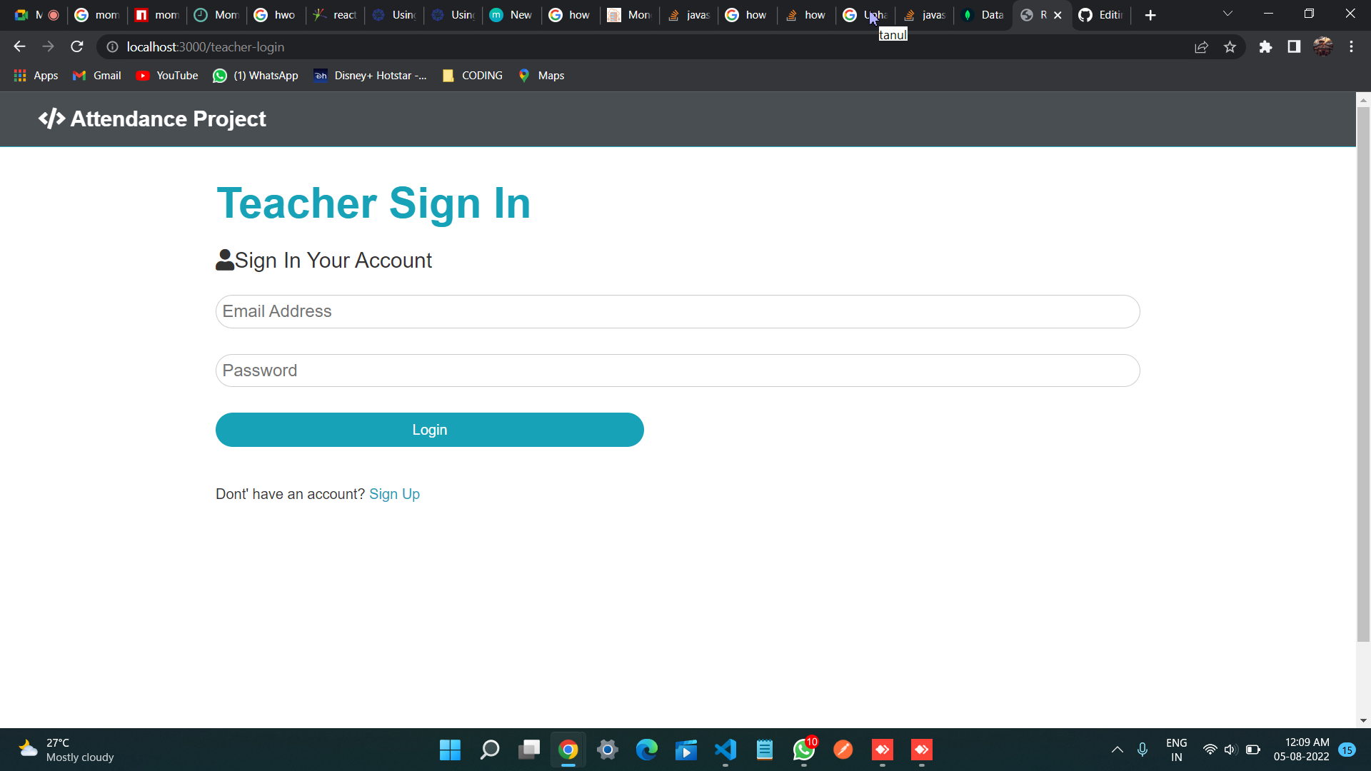 GitHub - RahulReddy272001/Attendance-Project