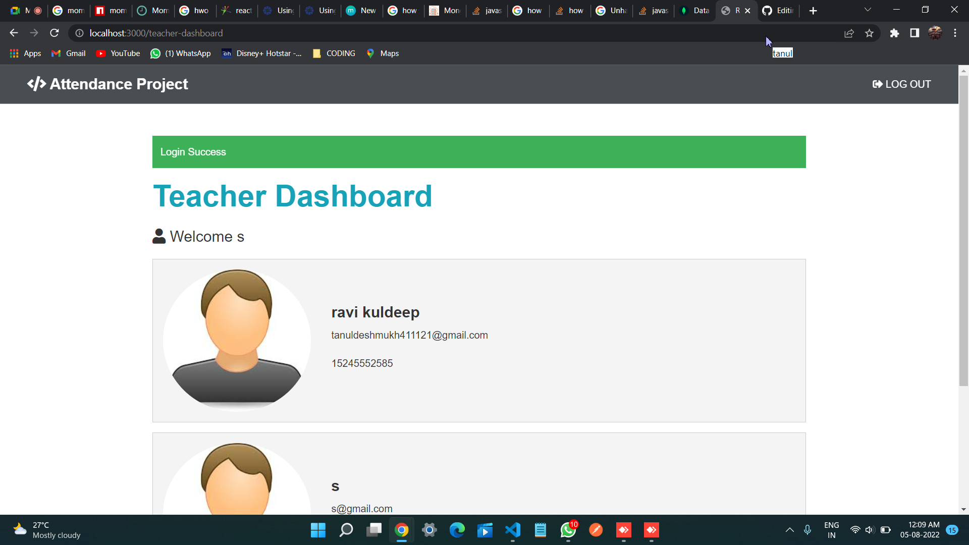 Github Rahulreddy272001 Attendance Project