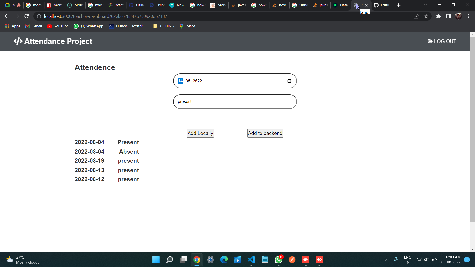 GitHub - RahulReddy272001/Attendance-Project