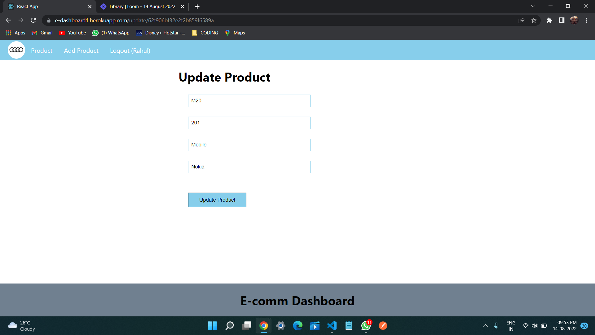 GitHub - RahulReddy272001/E-Dashboard