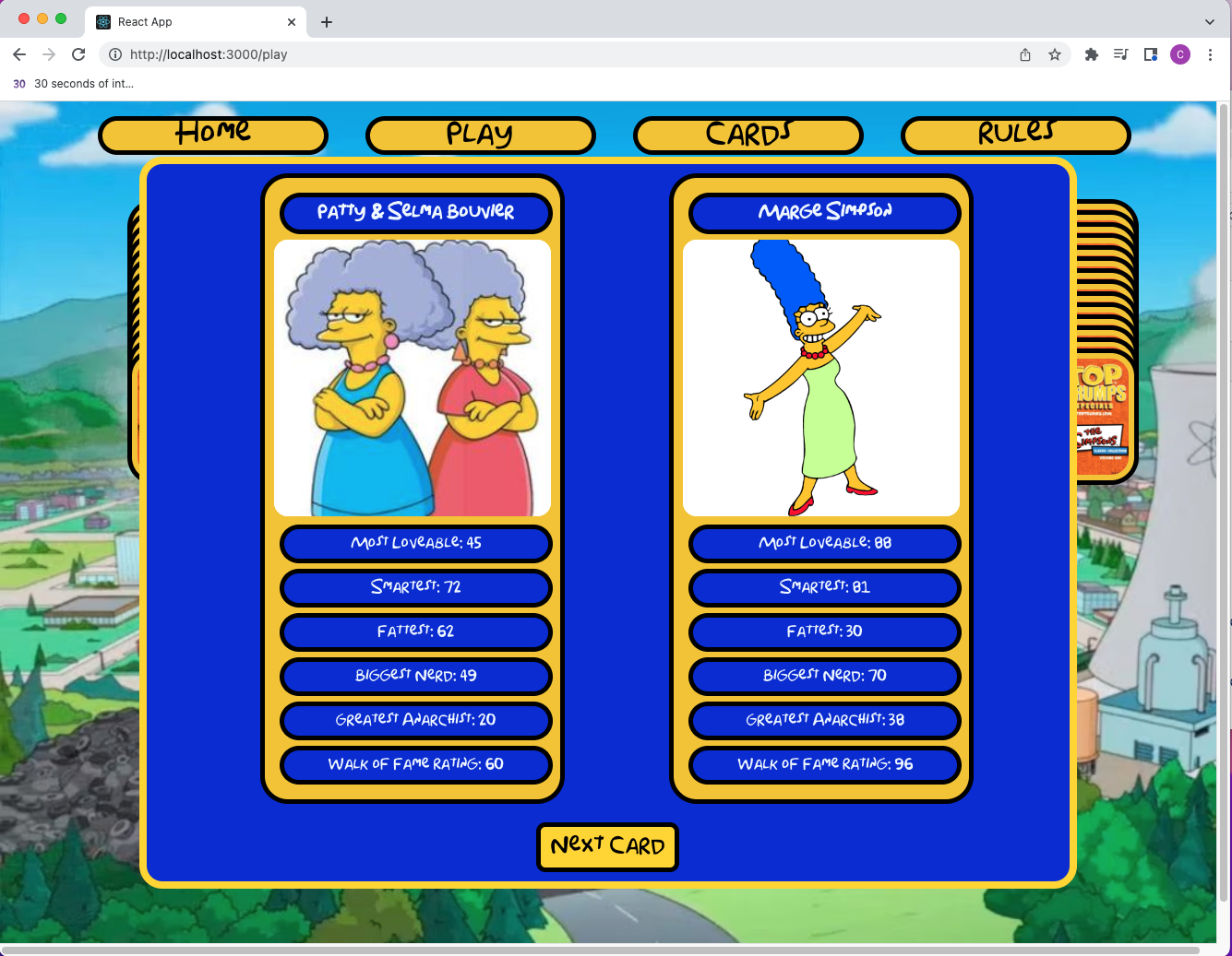 GitHub - BenCutlerAmes/Simpsons-Top-Trumps: Top Trumps App based on the popular card game