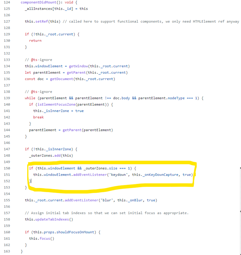 [Bug]: FocusZone triggers FocusZone._onKeyDownCapture on every pressing ...