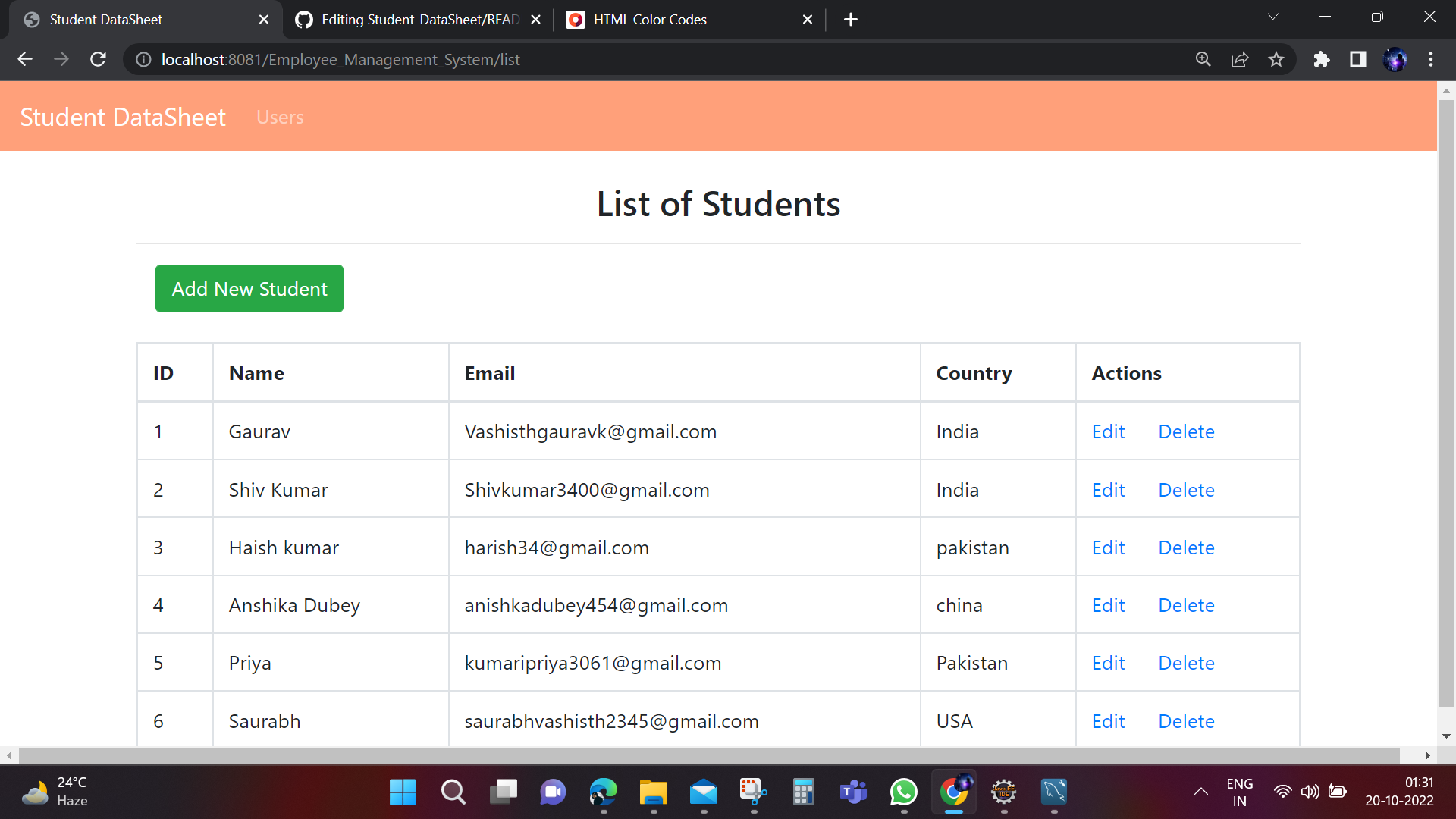 GitHub - fighter1016/Student-DataSheet: This Project Contains JAVA, JDBC, HTML AND SERVLETS ...