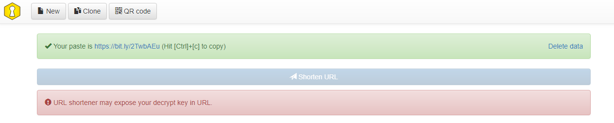 Rework privatebin.js to enhance URL shortener integration, clear address bar when create new ...