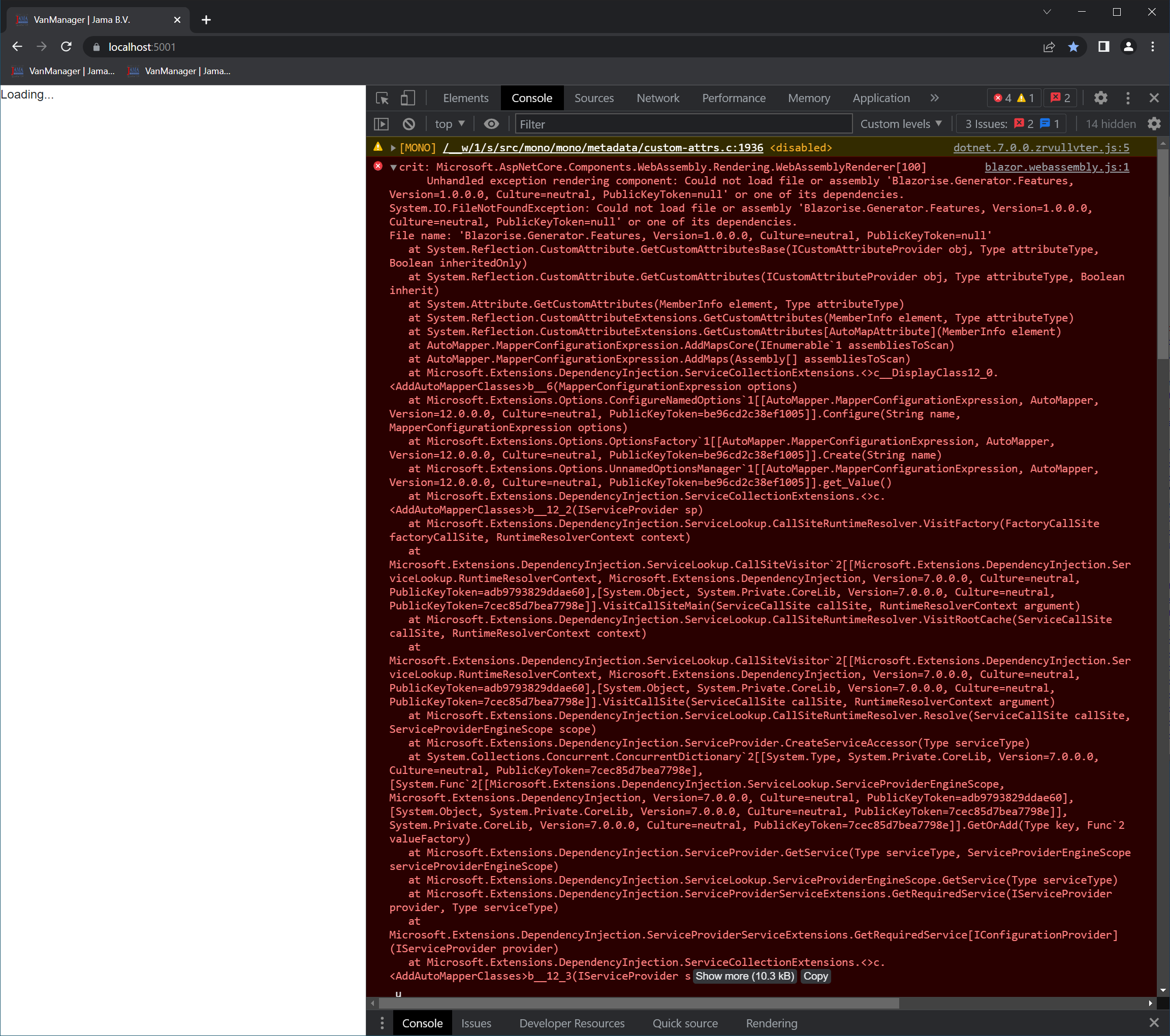 Application crashing after update from 1.0.7 tot 1.1.3.1 · Issue #4288 · Megabit/Blazorise · GitHub