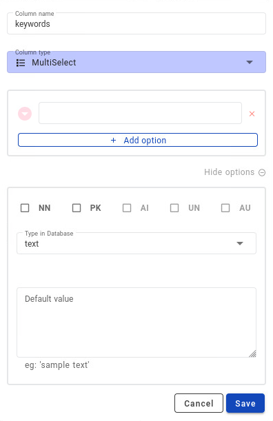 [Feature] Multiselect > option auto-populate values from column rows · Issue #1036 · nocodb ...