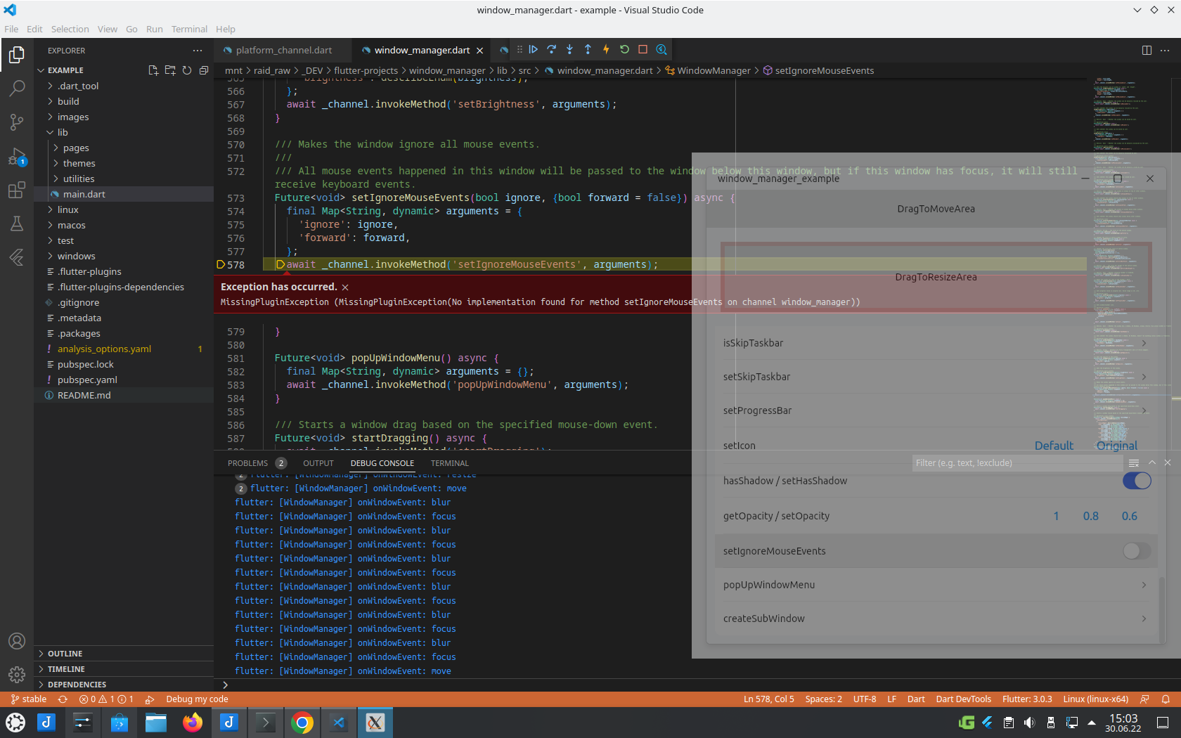 setIgnoreMouseEvents: MissingPluginException · Issue #176 · leanflutter/window_manager · GitHub