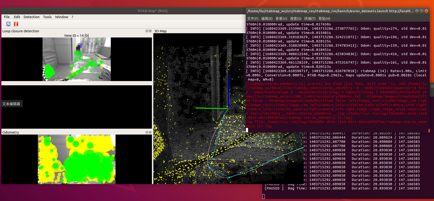An error occurred when I was running the EuRoc dataset with orbslam3 as the odometer · Issue ...
