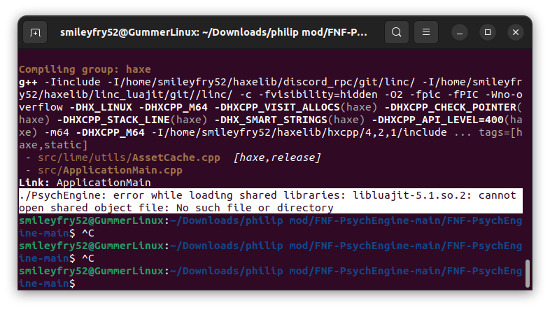 Error While Compiling Psych Engine On Linux Ubuntu · Issue 9403 · Shadowmariofnf Psychengine