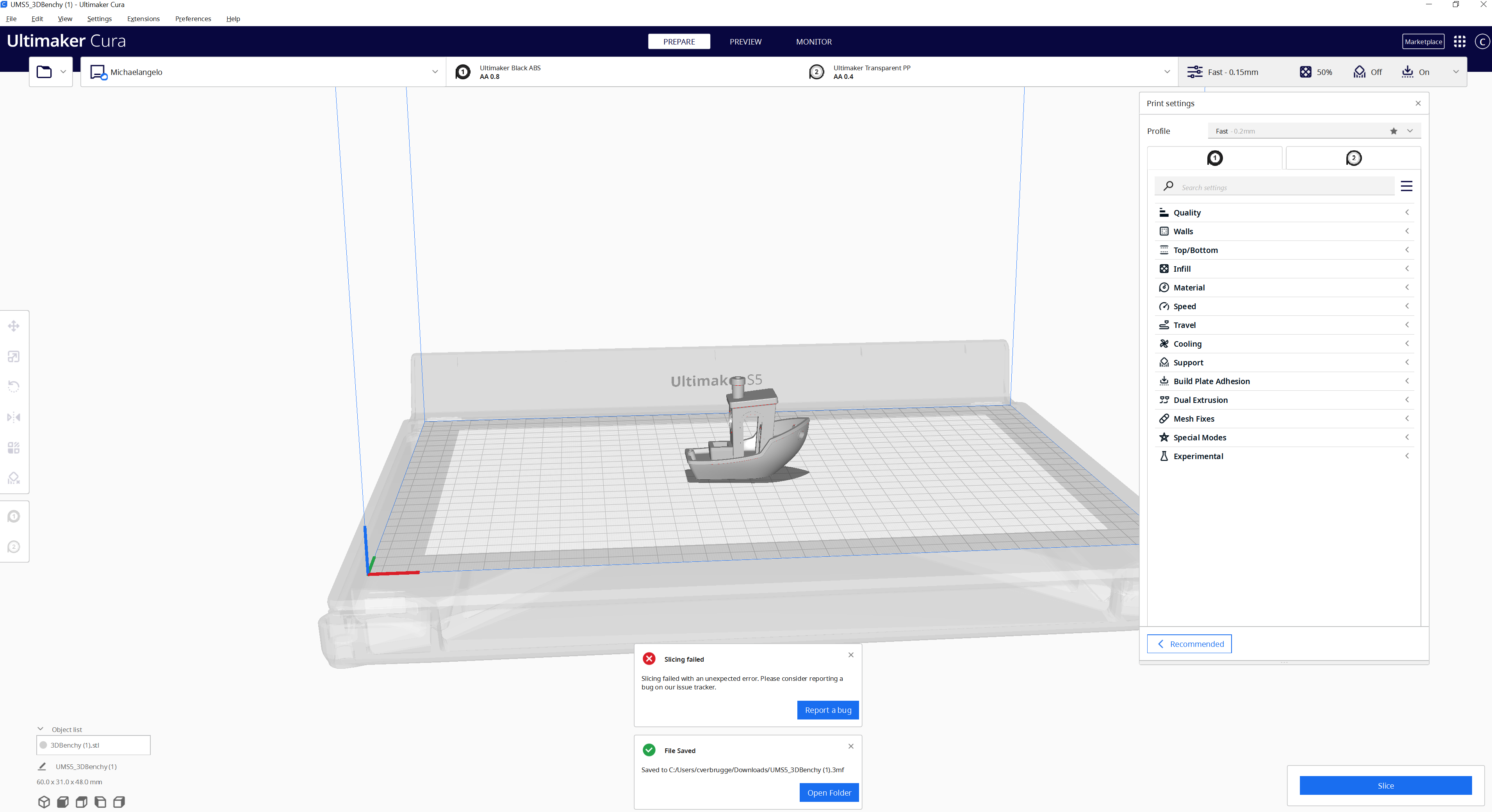 Benchy Polypropelene · Issue 12925 · Ultimakercura · Github 